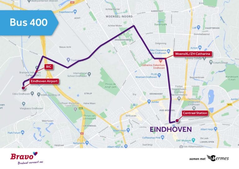 De bereikbaarheid per auto, bus of trein naar Eindhoven airport ...